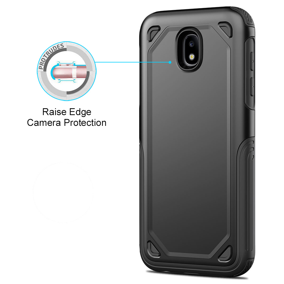Hybrid Guard Shockproof Case for Samsung Galaxy J7 Pro (Black)